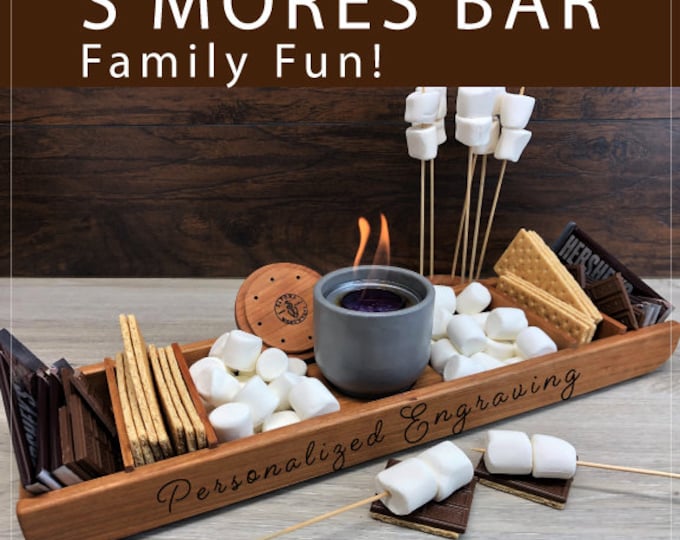 PERSONALIZED Smore Station Handled Serving Tray Smore Bar Family Gift ...