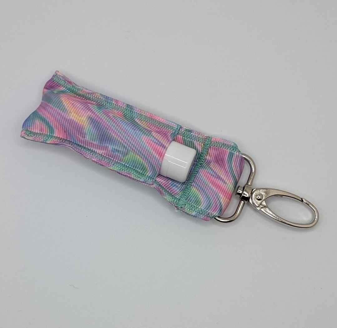Watercolor Chapstick Holder, Lip Balm Holder, Pastel Key Chain ...