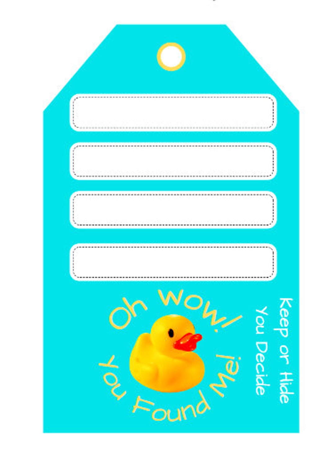 Cruising Ducks Tag AQUA Printable Digital Download, Instant PDF, Ship ...
