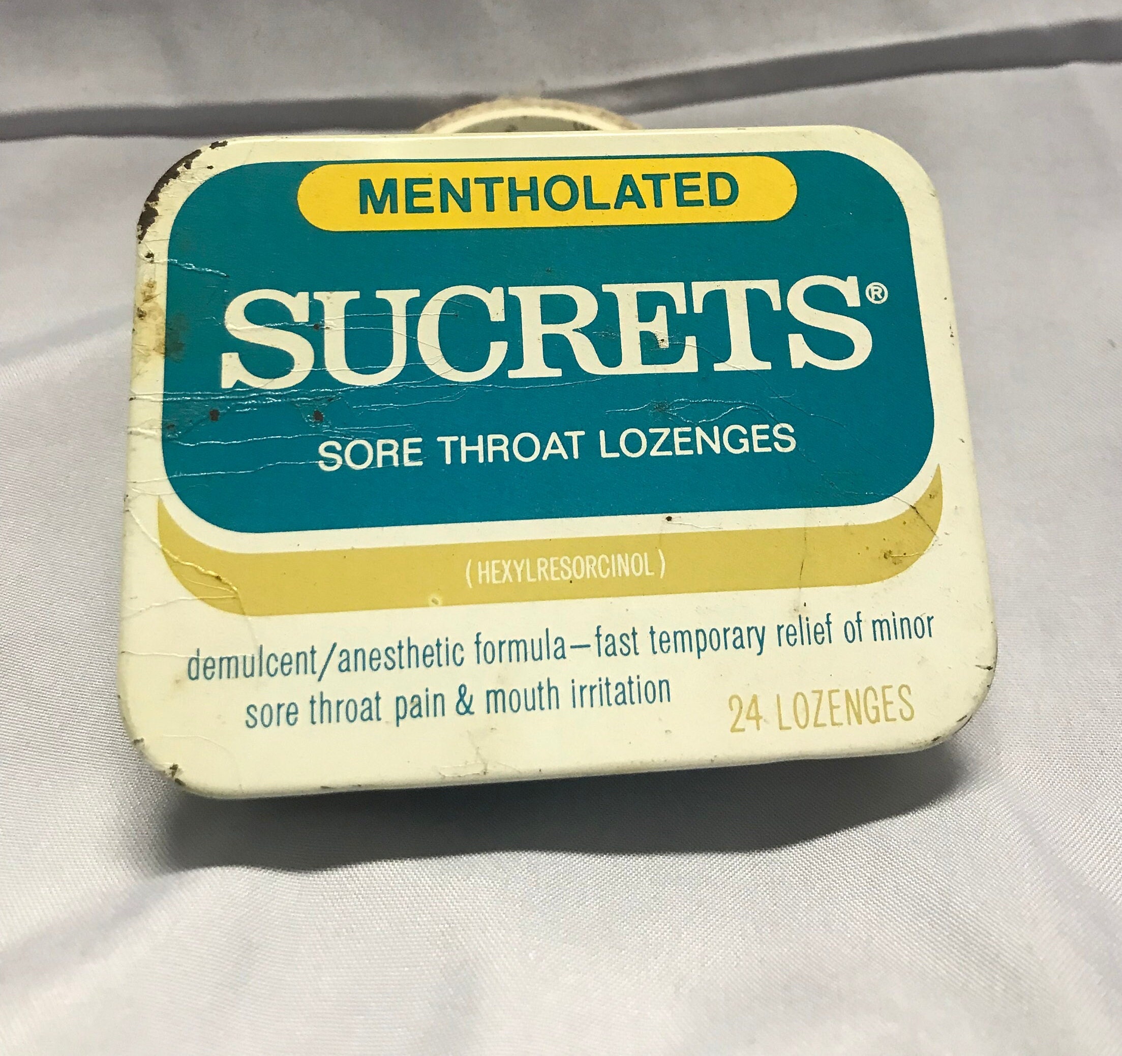 Sucrets Mentholated Sore Throat Lozenges Tin Vintage - Etsy