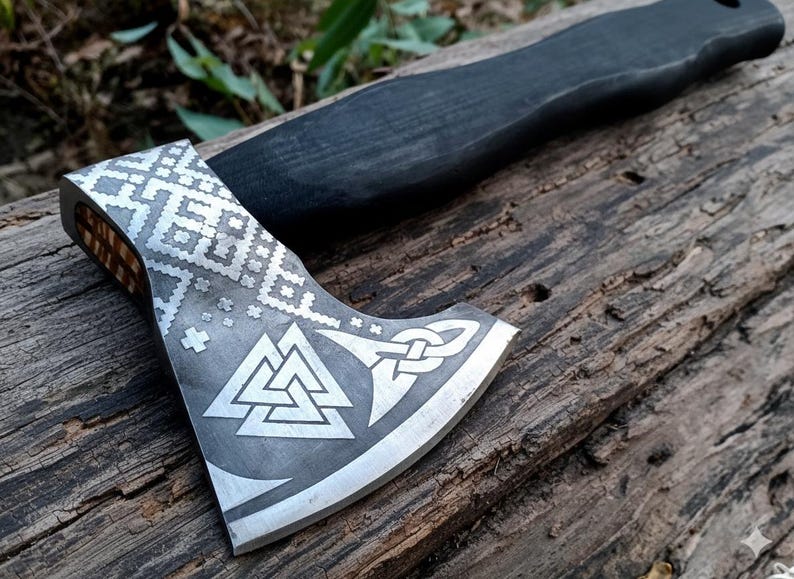 Custom Hand-forged Viking Norse Axe Hatchet | Rustic Norse Decor ...