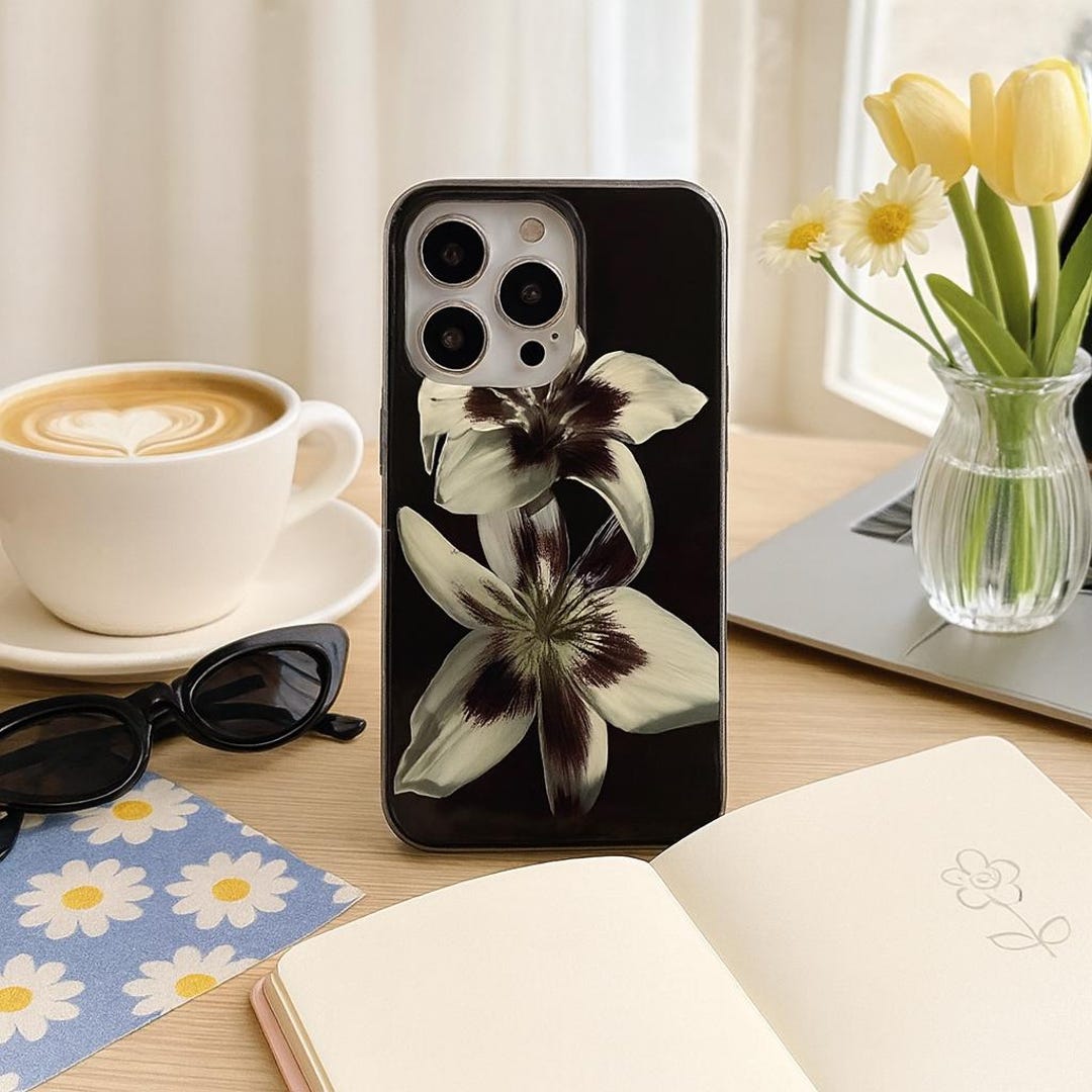 Lily Orchid Floral Soft Phone Case for iPhone 11,12,13,14,15,16,17 ...