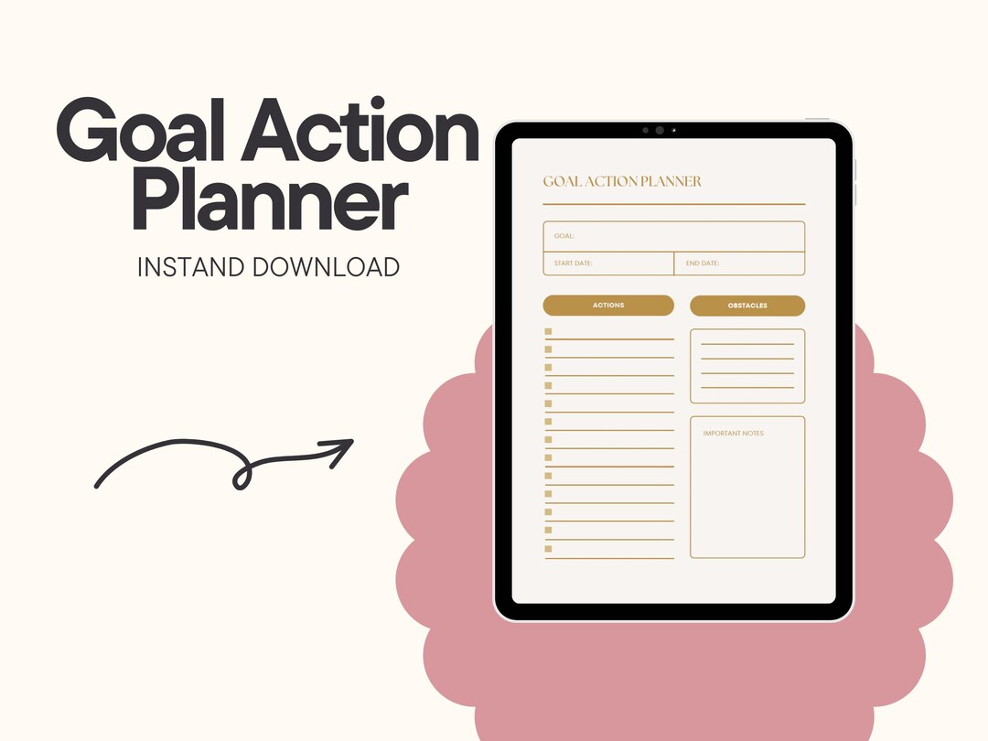 Goal Action Planner PDF | Printable Worksheet | Productivity & Goal ...