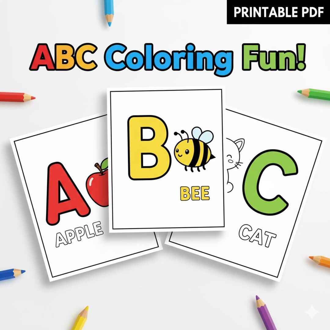 ABC Alphabet Coloring Book PDF | 40 Pages | Easy for Beginners ...