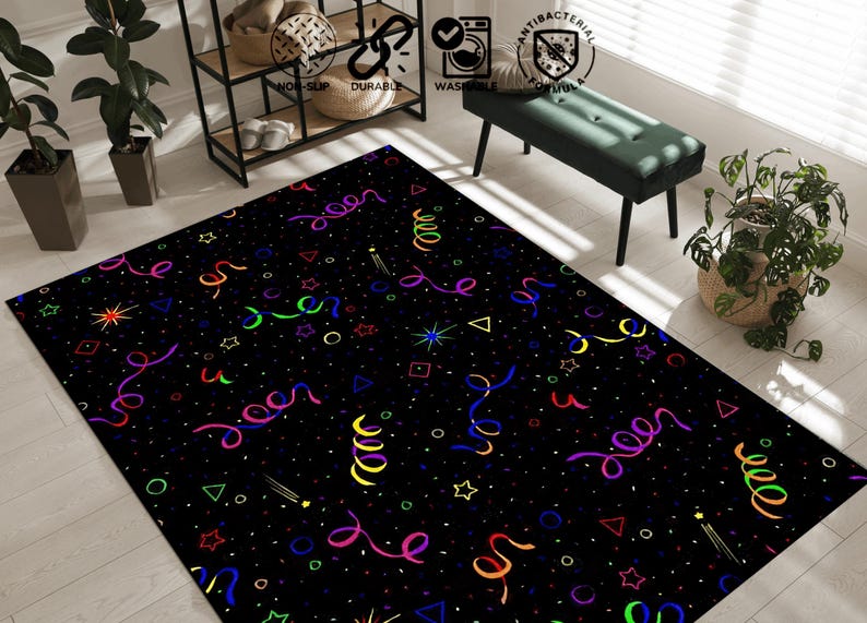 Retro Arcade Rug: 80s Gaming Room Carpet - Etsy