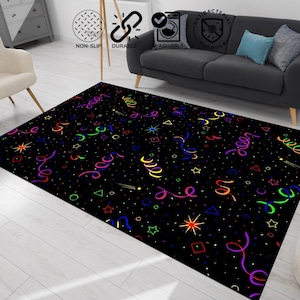 Retro Arcade Rug: 80s Gaming Room Carpet - Etsy