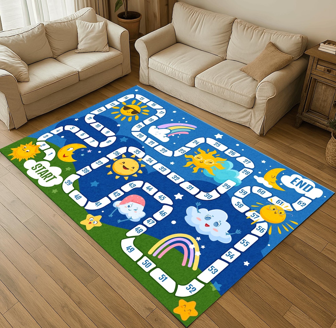 Educational Nursery Game Room Rug: Rug for Kids Playroom, Numbers Theme ...