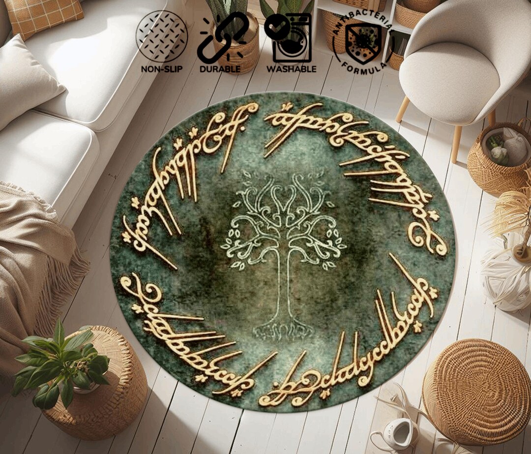 Lord of the Rings Round Rug: LOTR Tree Carpet - Etsy