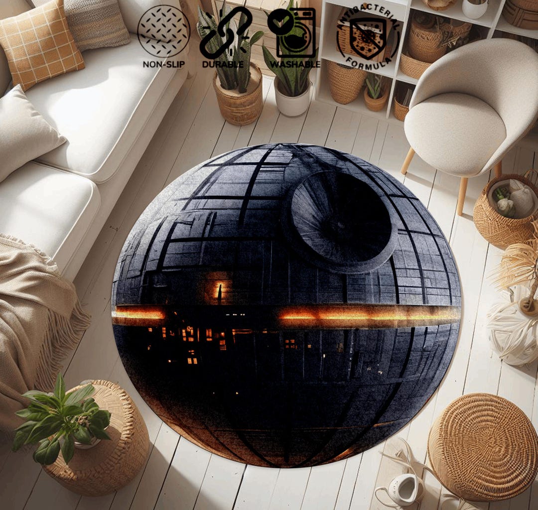 Death Star Rug: Star Wars Round Carpet for Boys Room - Etsy