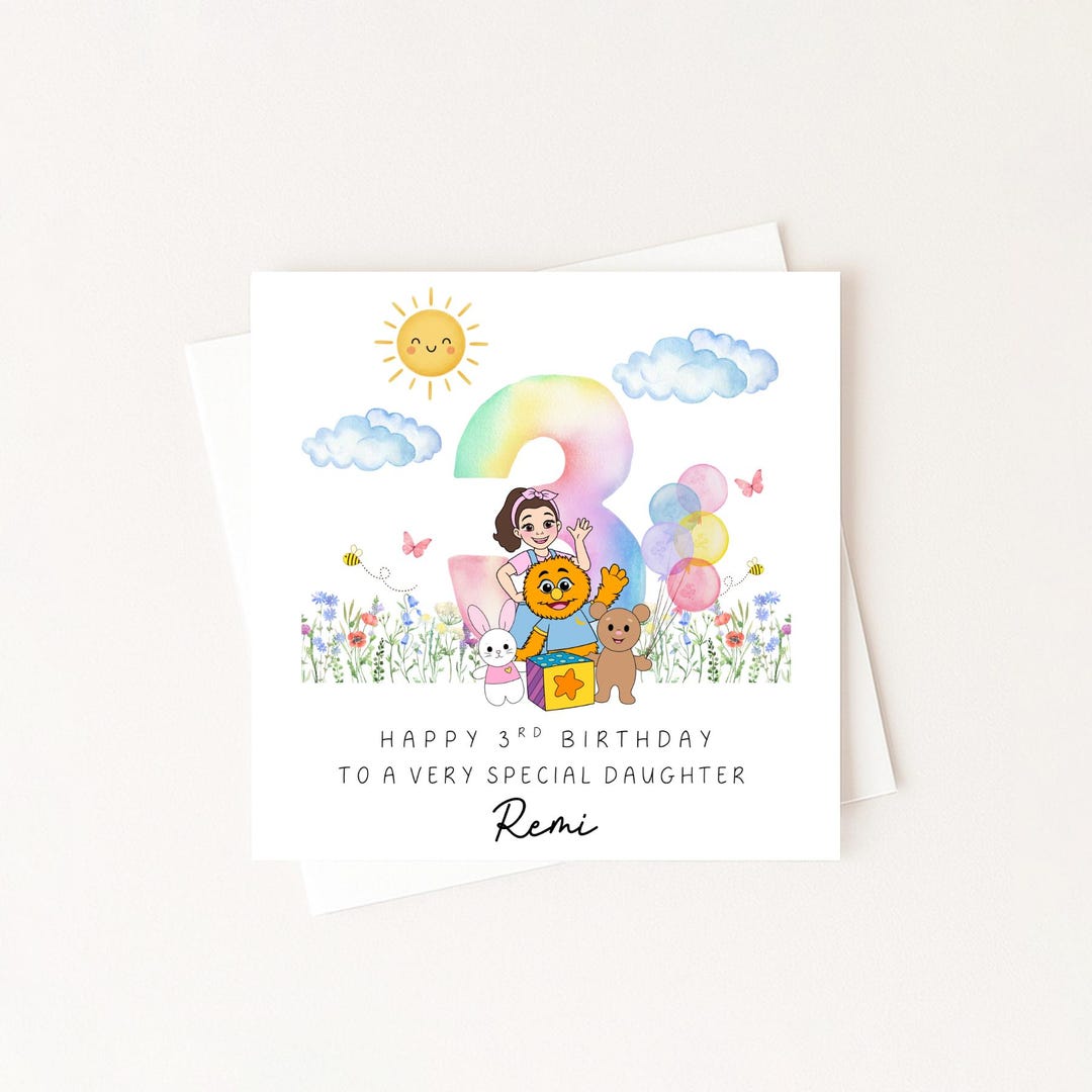 Personalised Ms Rachel Birthday Card, Custom Name and Age, for Daughter ...