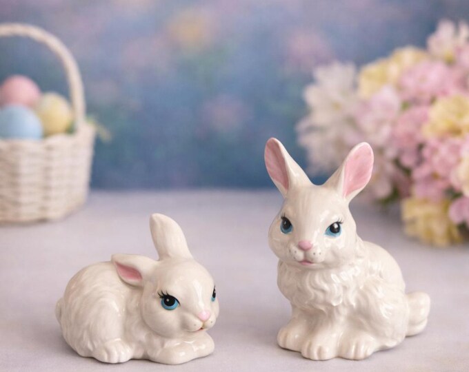 Vintage Ceramic Rabbit Figurine Set – Mini Easter Bunnies - Etsy