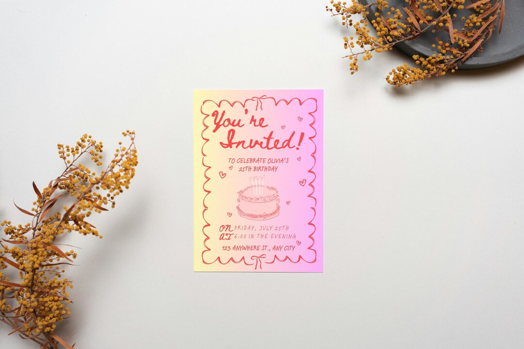 A Classy Birthday Invitation Template - Etsy
