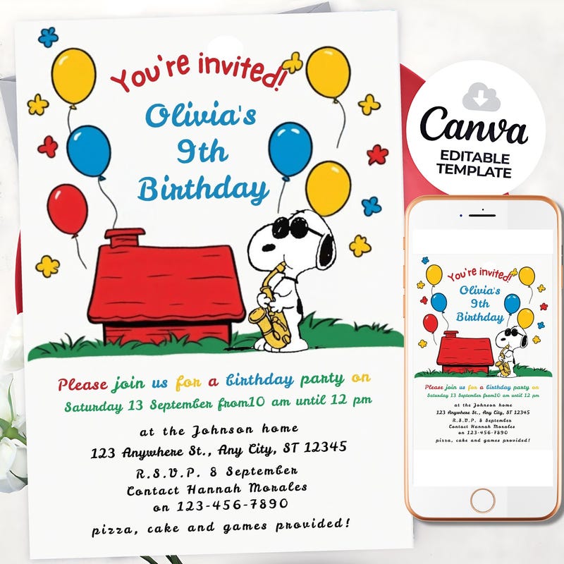 Snoopy Birthday Party - Etsy