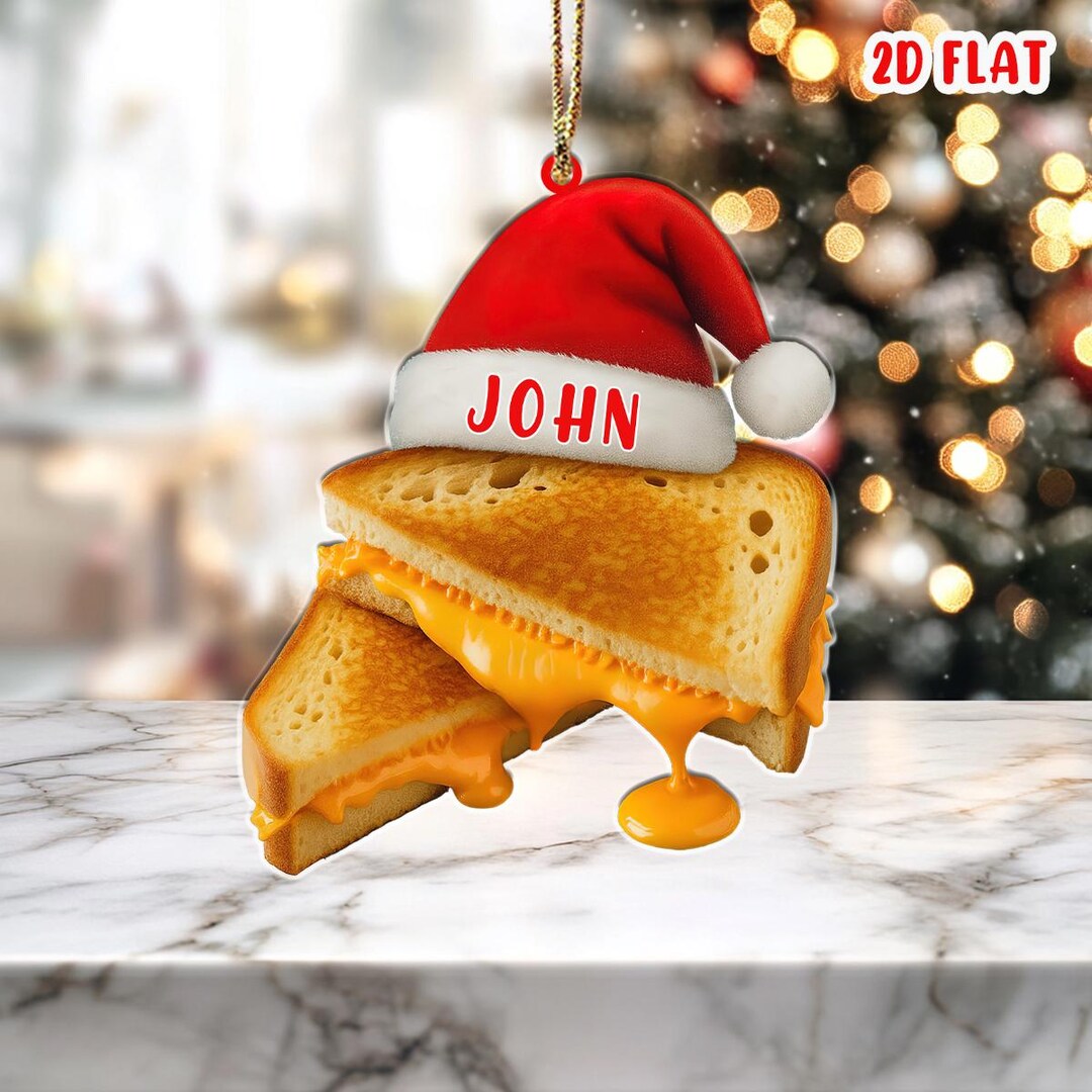 Personalized Grilled Cheese Sandwich 2D Acrylic Ornament, Sandwich ...