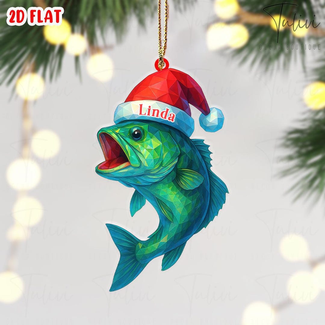 Personalized Large Mouth Bass 2D Acrylic Ornament, Bass Lover ...