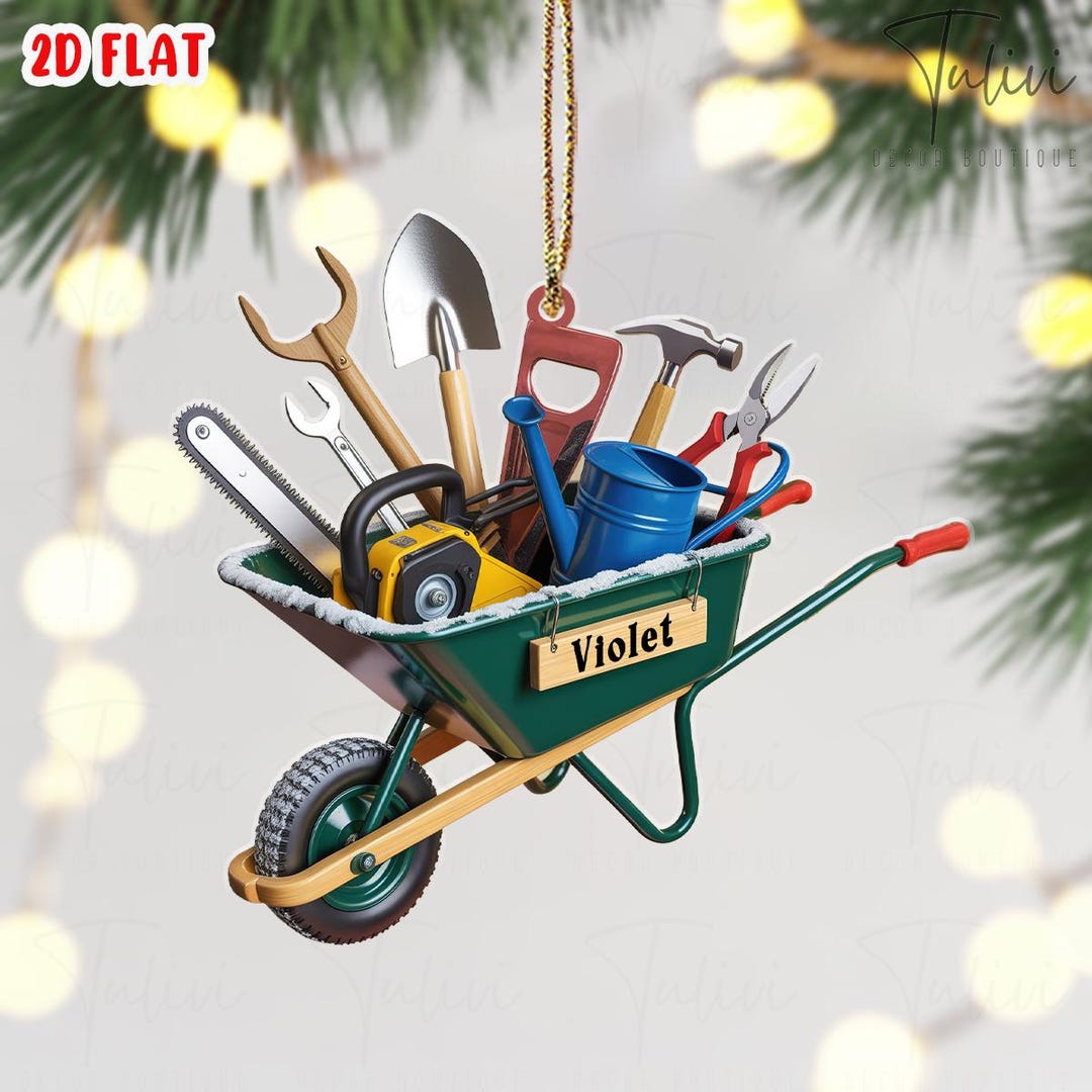 Personalized Gardener Wheelbarrow 2D Acrylic Ornament, Plant Lovers ...
