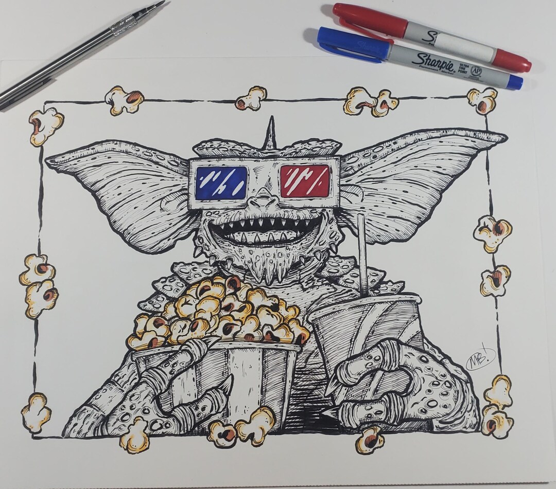 11x14 Gremlins Original Drawing - Etsy