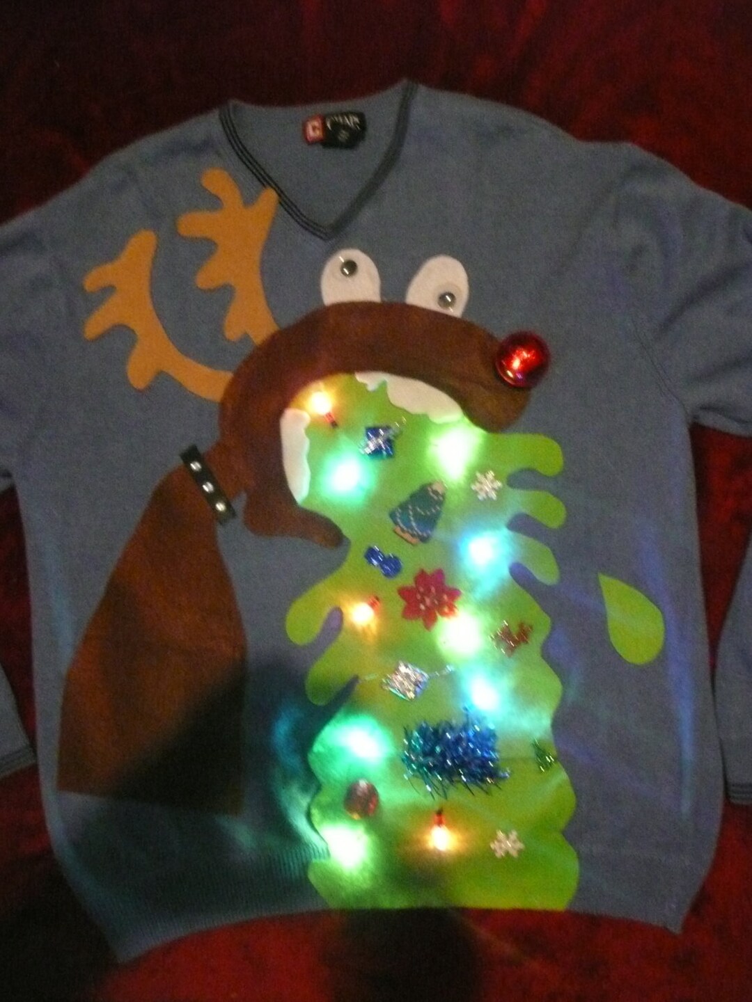 LIGHTS Up Custom Made Naughty Men's Tacky 3D Ugly Christmas Sweater ANY ...