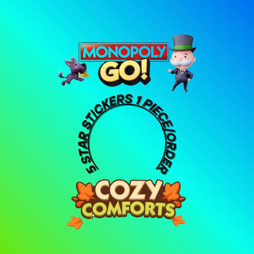 MONOPOLY_GO 5 Star Stickers Cozy Comforts Album 1 Piece/order - Etsy