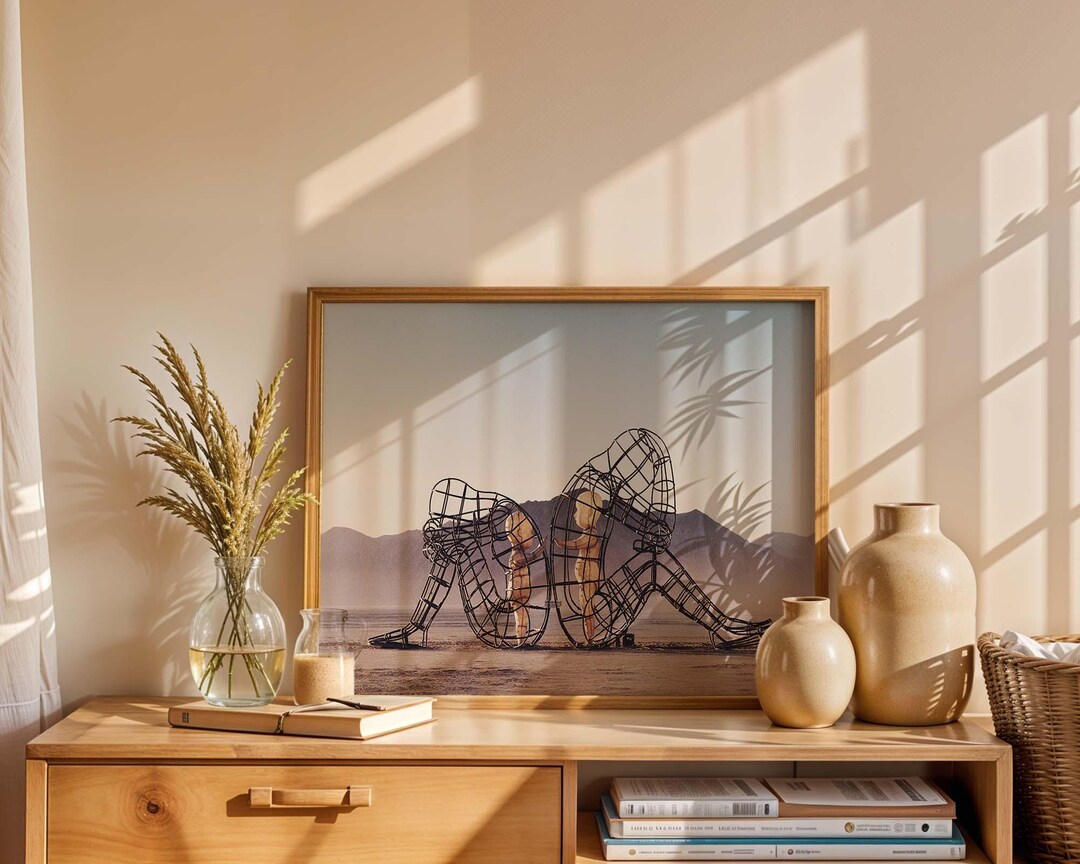 Burning Man Art Print, Alexander Milov Sculpture Canvas (digital ...