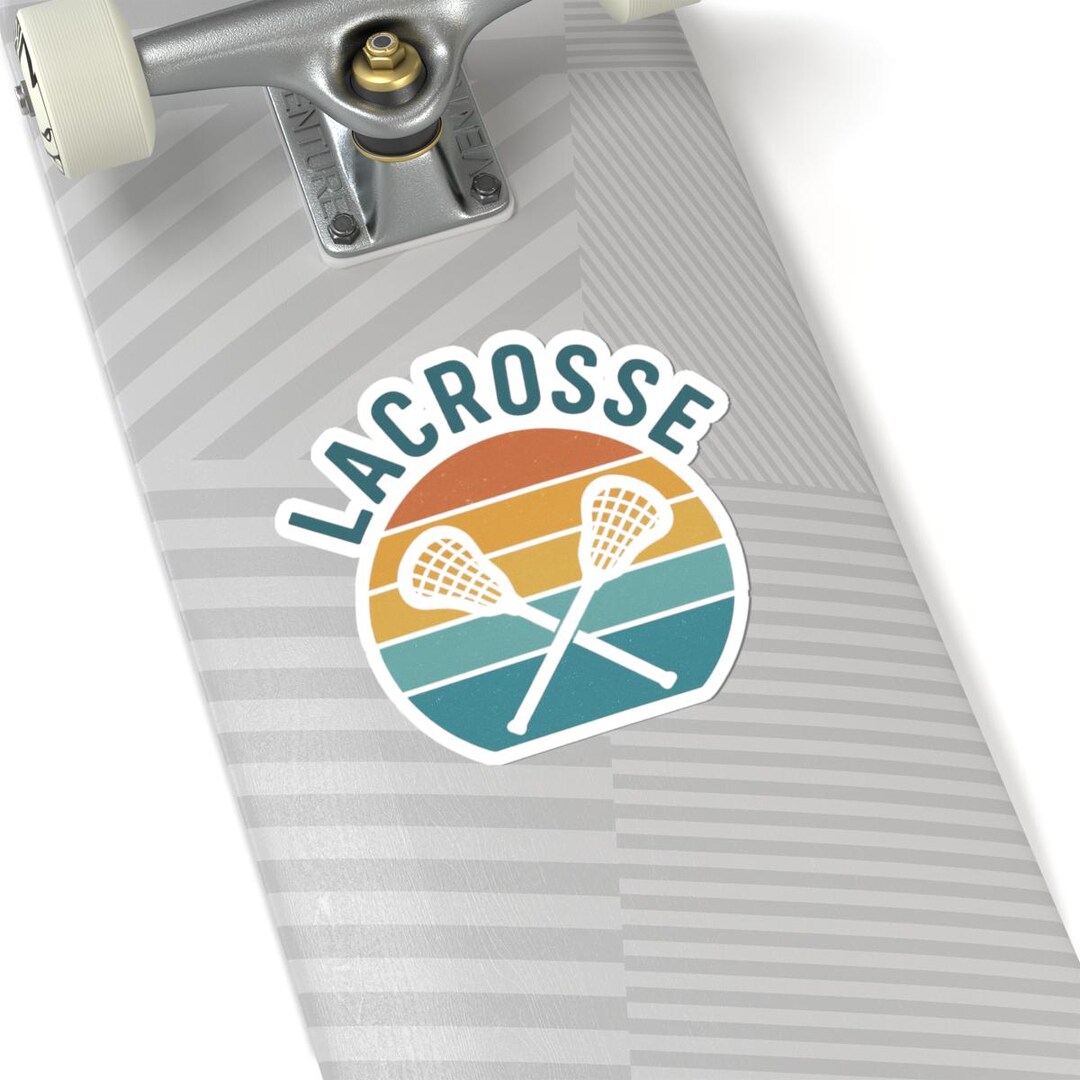 Lacrosse Retro Sunset Sticker - Kiss-cut Vintage LAX Decal for Players ...