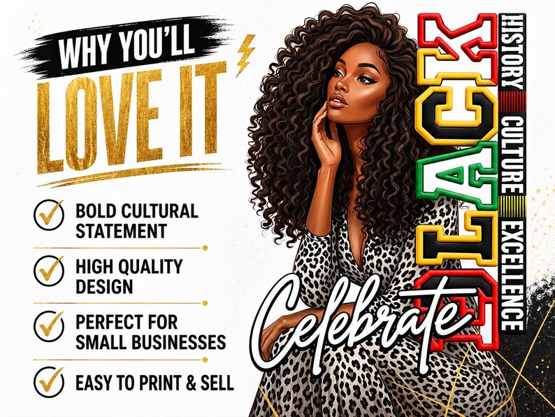 Black Excellence Clipart | Melanin Queen Illustration, African American ...
