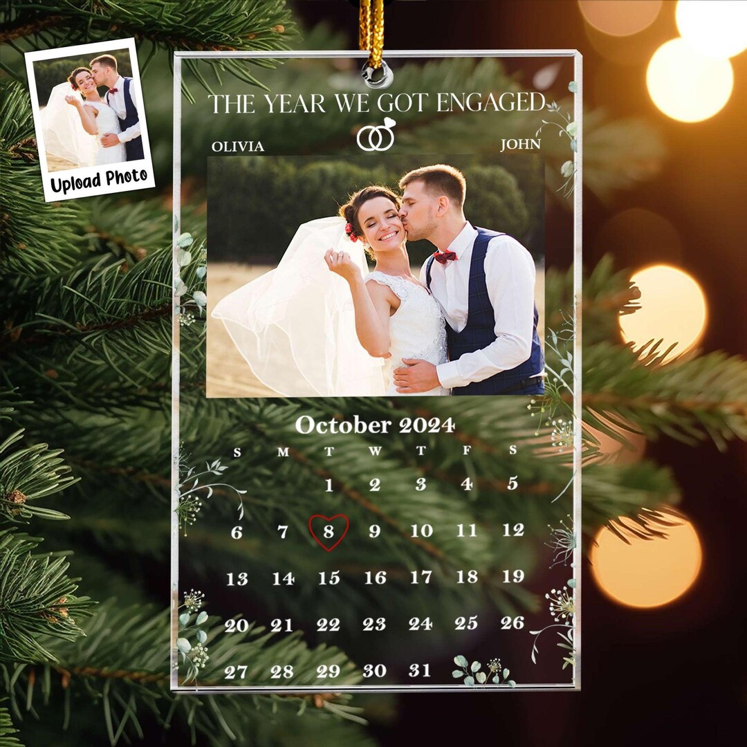 Engaged, Married Couple Custom Calendar - Personalized Acrylic Photo ...