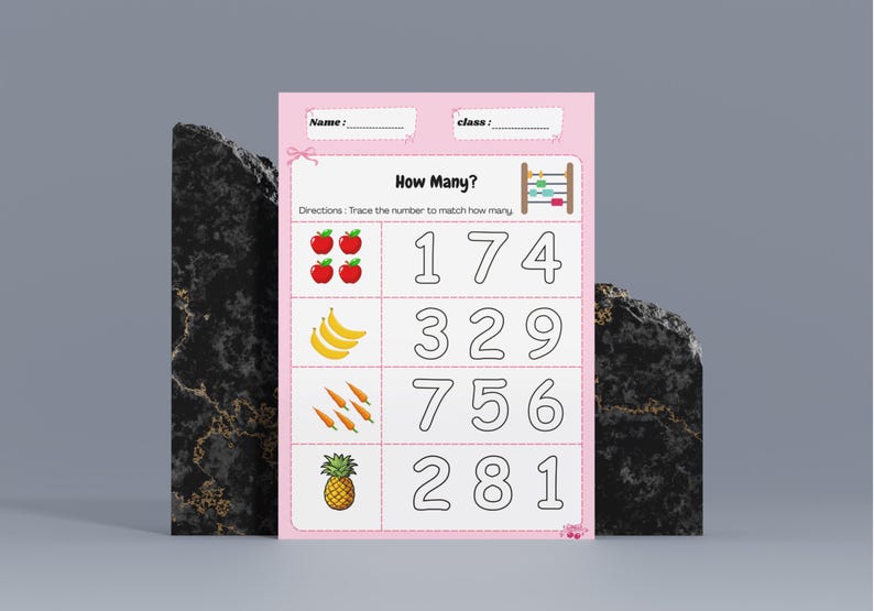 Preschool Math Printable: Count and Match Numbers Activity Book (PDF ...