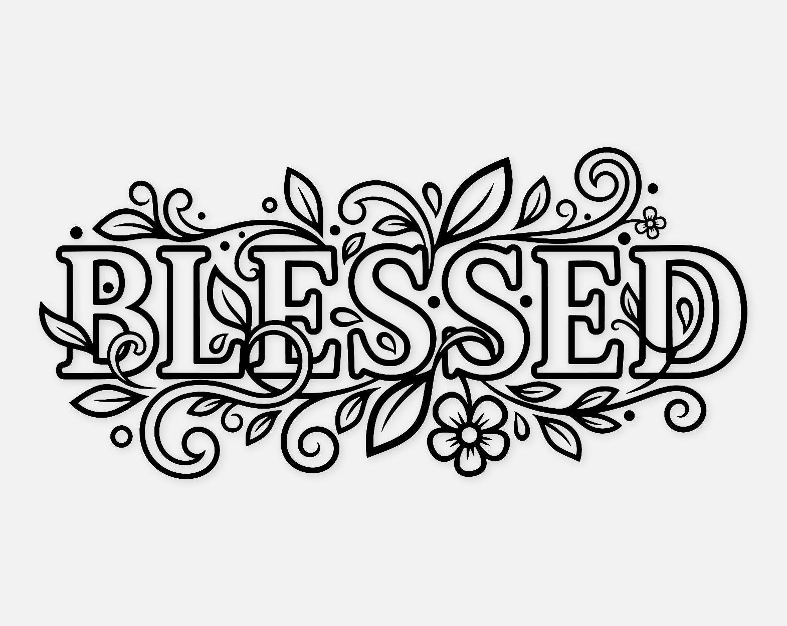 Blessed Typography Svg Png: Floral Accents for T-shirts - Etsy