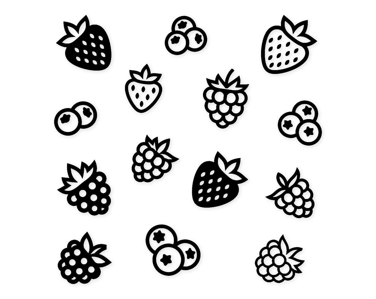 Berry Collage Svg Png: Bold Line Digital Design for Cricut - Etsy