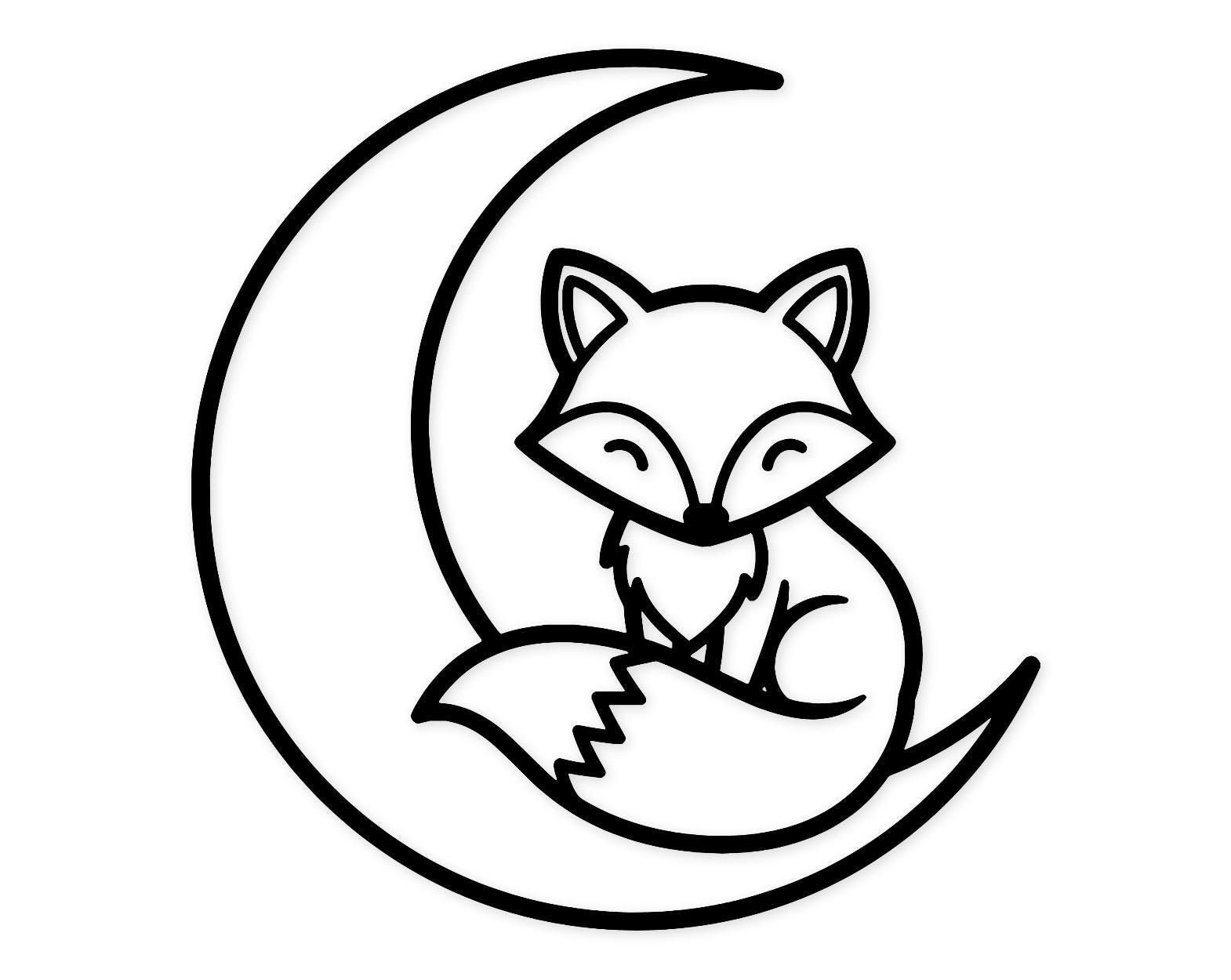 Fox and Moon Svg Png: Cut Ready Digital Design for Cricut Silhouette - Etsy