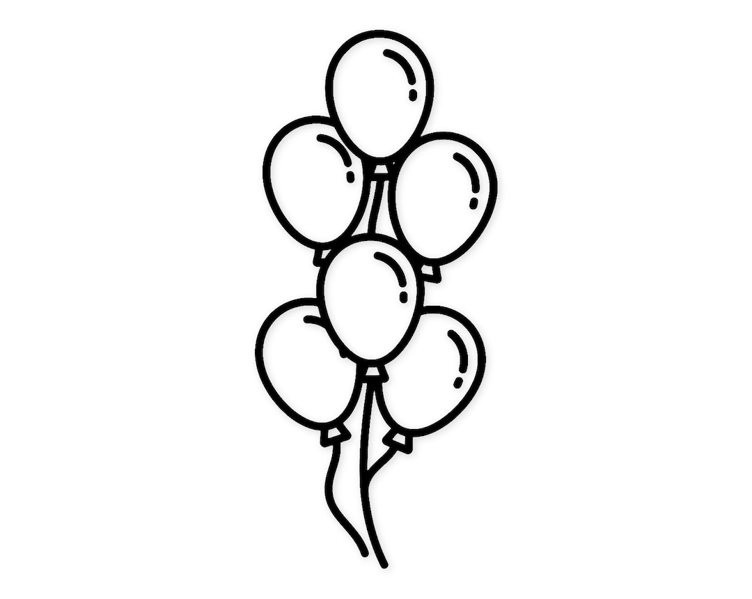 String of Balloons Svg Png: Cut Ready Digital Design for Cricut ...