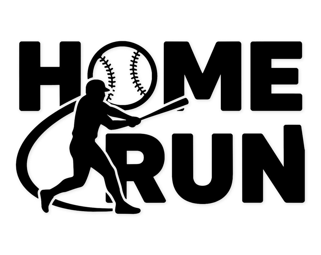 Home Run Typography Svg Png: Bold Clean Design for Sports Fans - Etsy