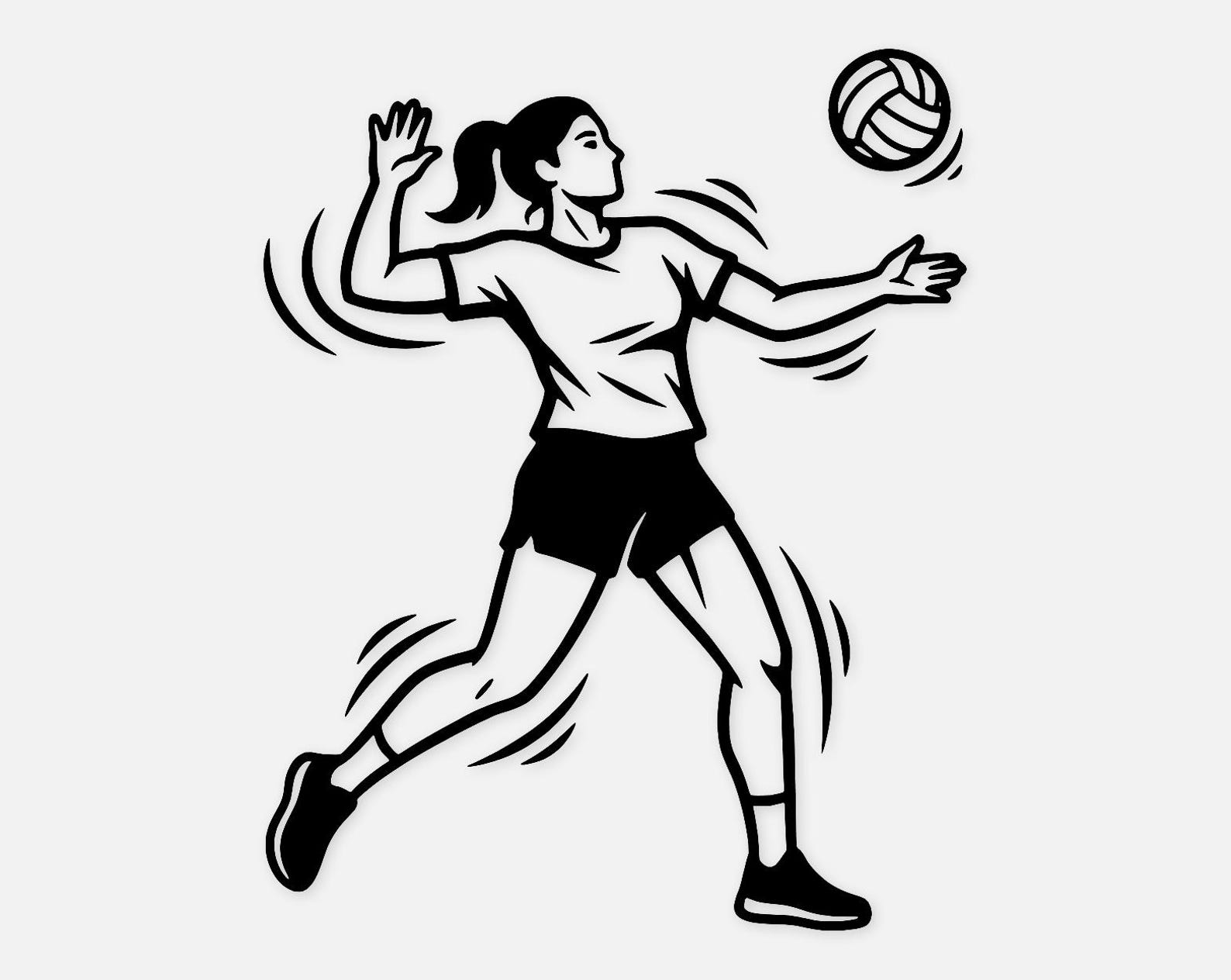Serve Motion Svg Png: Bold Clean Lines for Volleyball Designs - Etsy