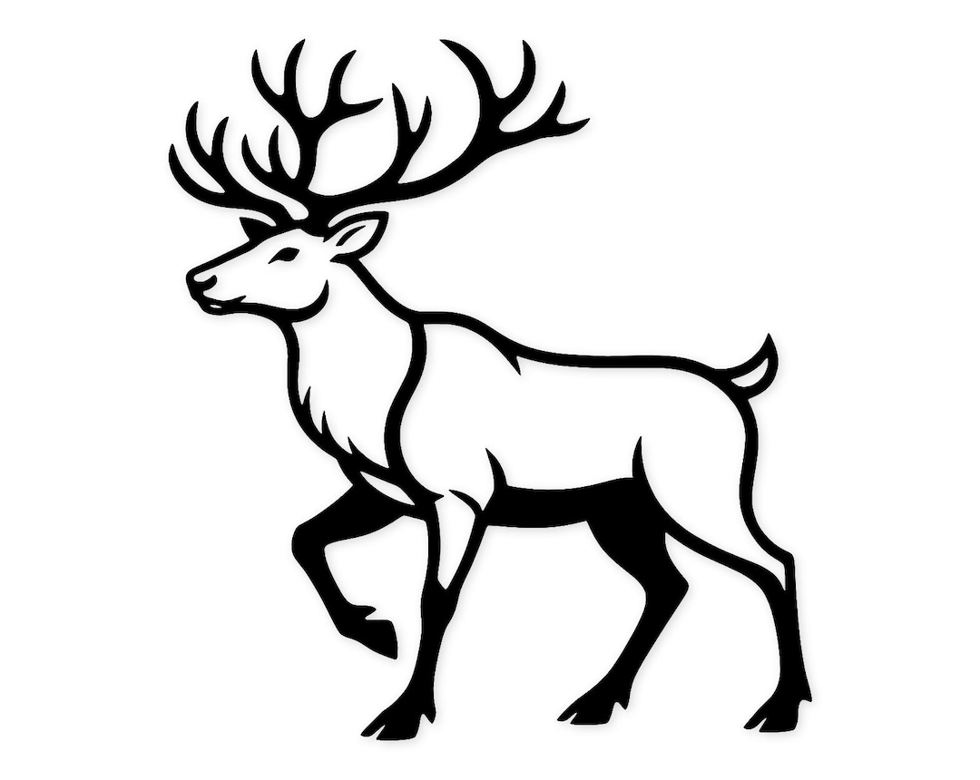 Reindeer Silhouette Svg Png: Bold Line-art for Festive Projects - Etsy