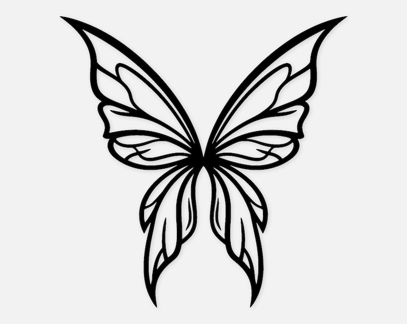 Fairy Wing Outline Svg Png: Minimalist Design for Crafts - Etsy