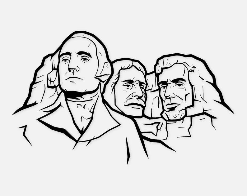Mount Rushmore Outline Svg Png: Bold Line Art for Cricut Projects - Etsy