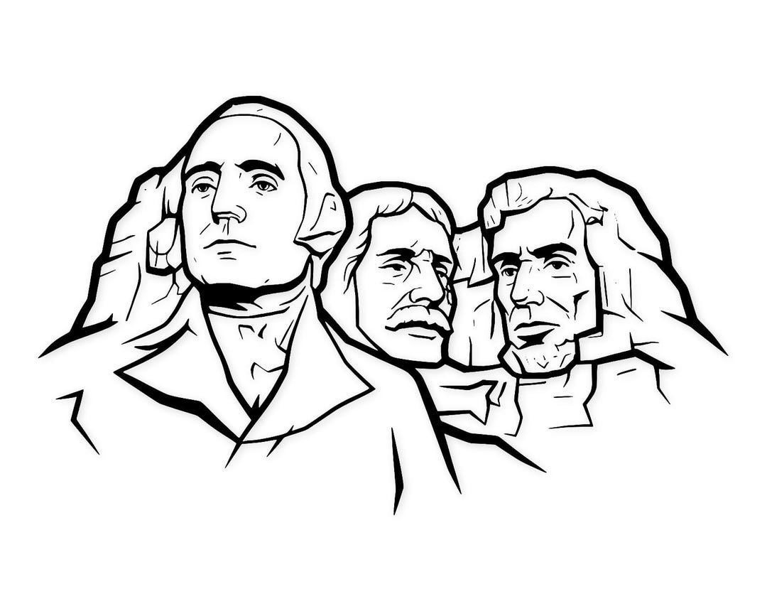 Mount Rushmore Outline Svg Png: Bold Line Art for Cricut Projects ...
