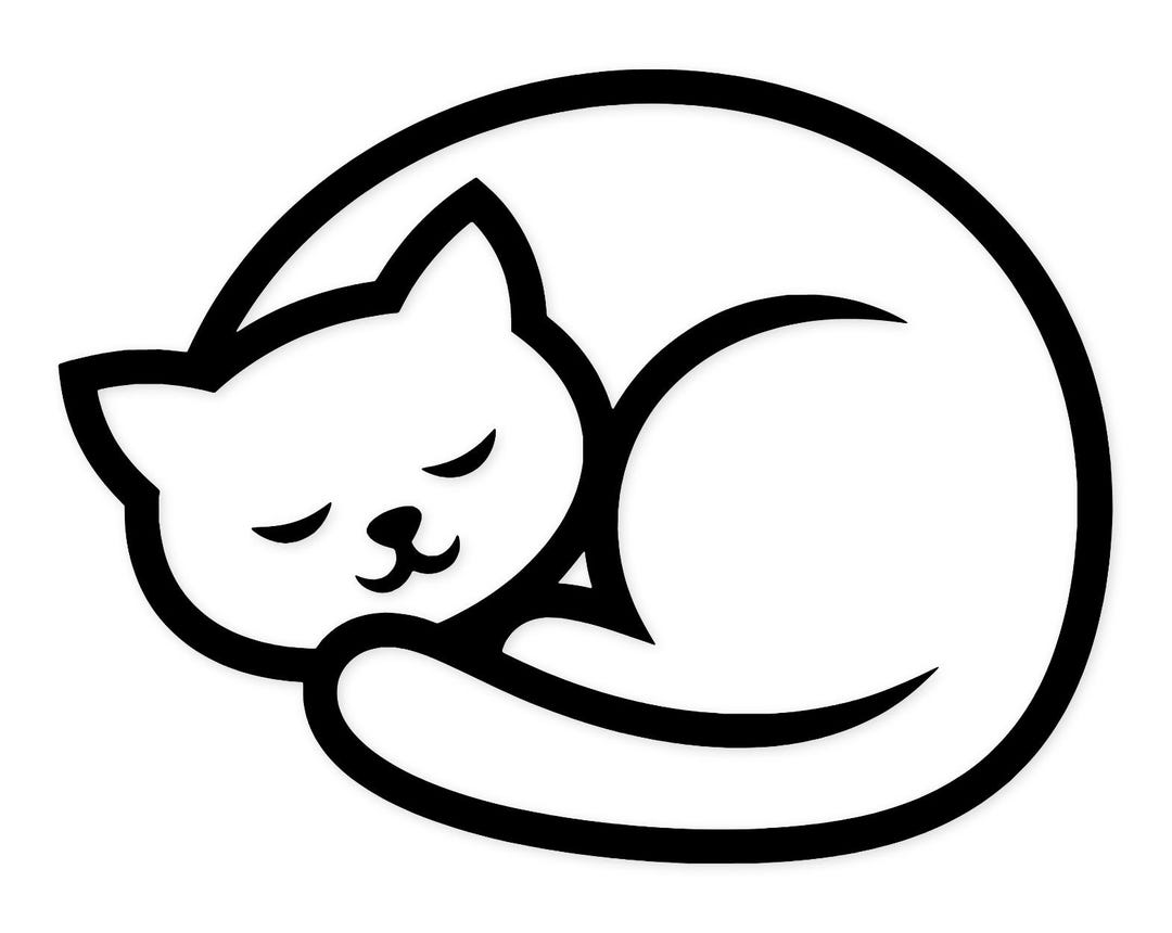 Napping Cat Svg Png: Minimalist Cut File for T-shirts - Etsy