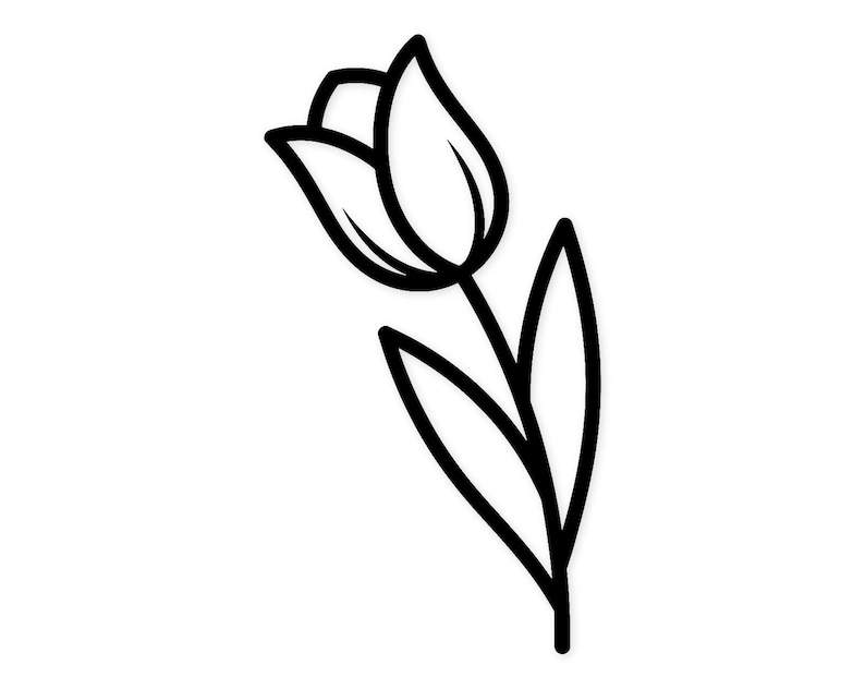 Minimalist Tulip Svg Png: Cut Ready Digital Design for Cricut ...