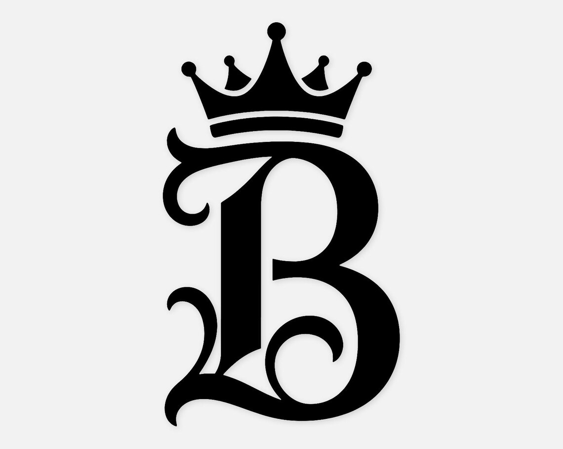B With Crown Svg Png: Bold Monogram Design for Crafts - Etsy