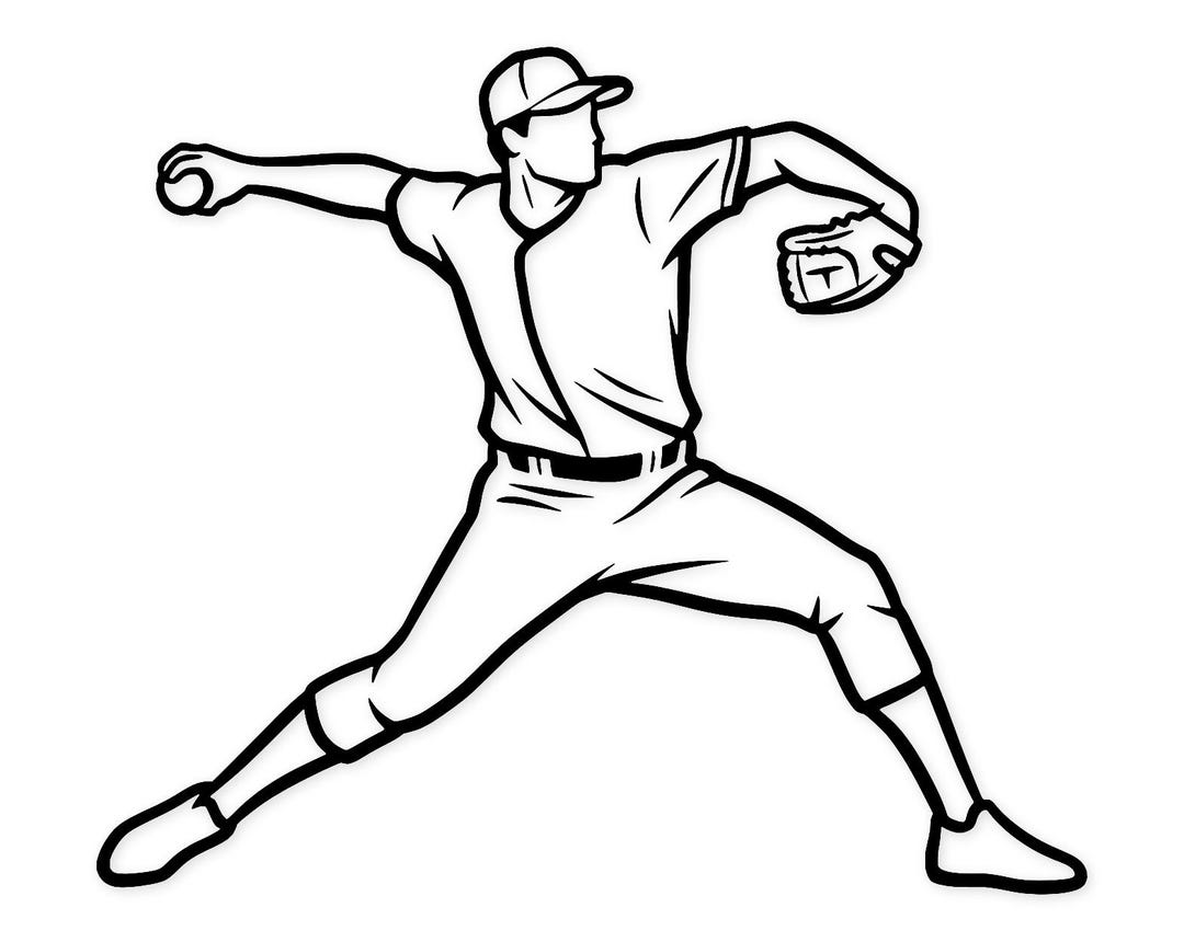 Pitcher Pose Svg Png: Bold Line Art for T-shirts - Etsy