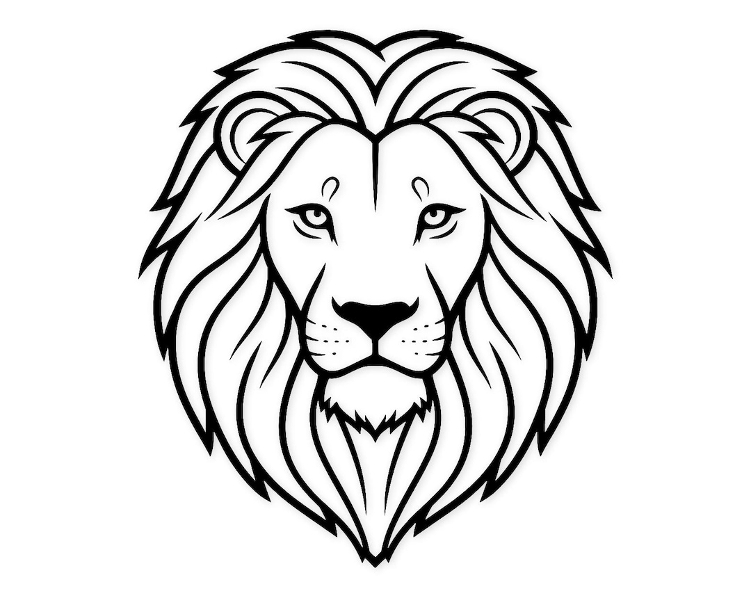 Lion Head Outline Svg Png: Cut Ready Digital Design for Cricut ...