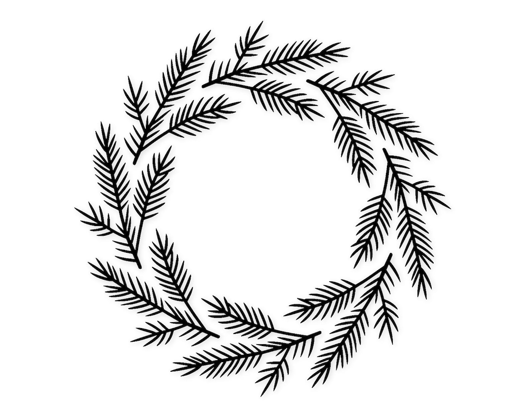 Wreath Outline Svg Png: Bold Design for Home Decor - Etsy