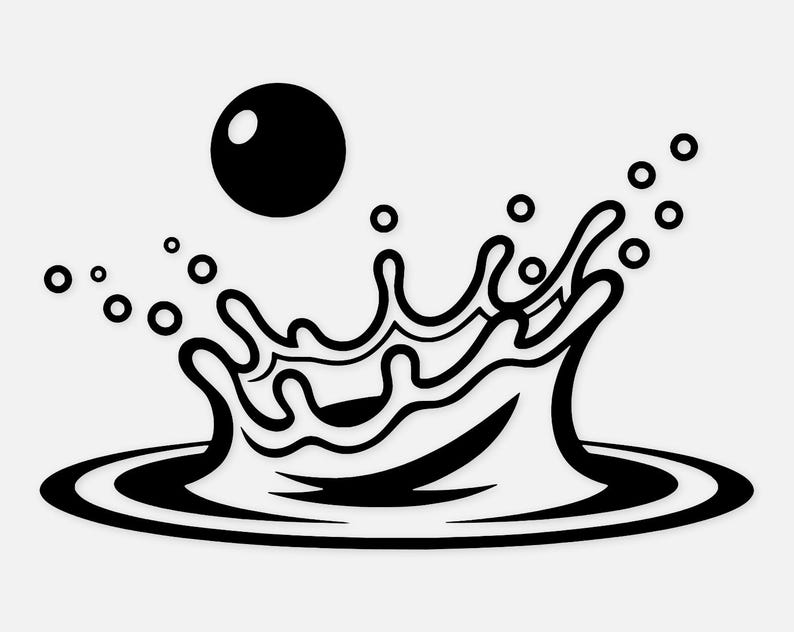 Ink Drop Splash Svg Png: Bold High Contrast Design for Cutting Projects ...