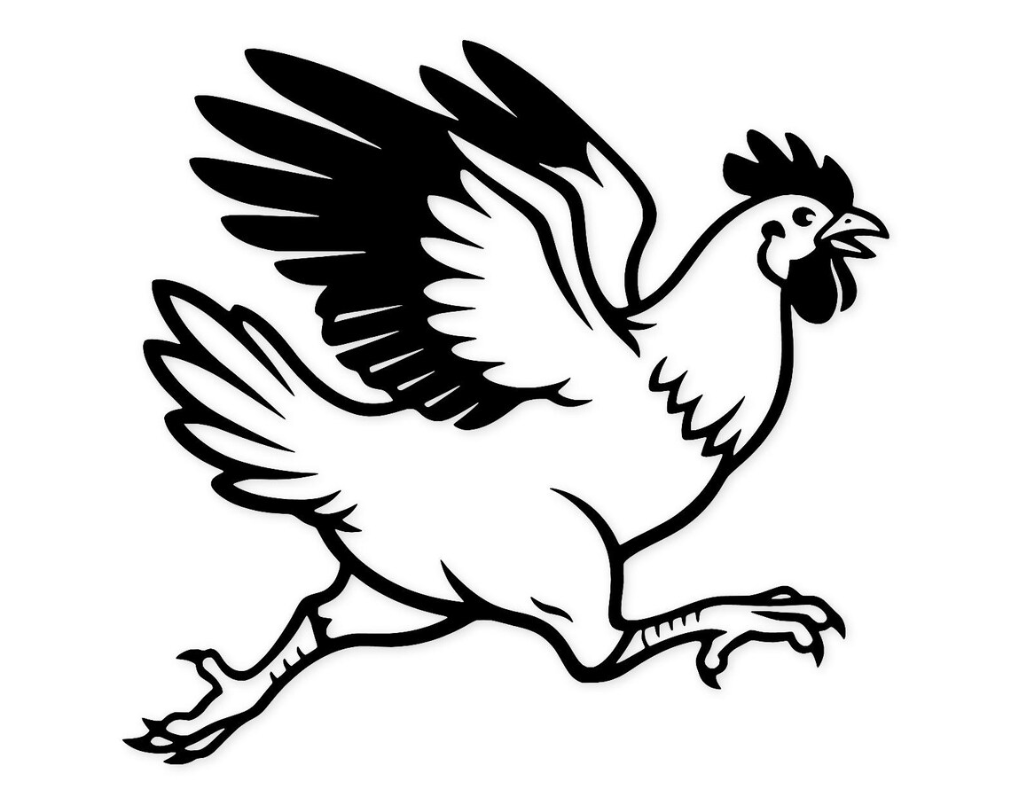 Running Chicken Svg Png: Bold High Contrast Design for Cut Files - Etsy