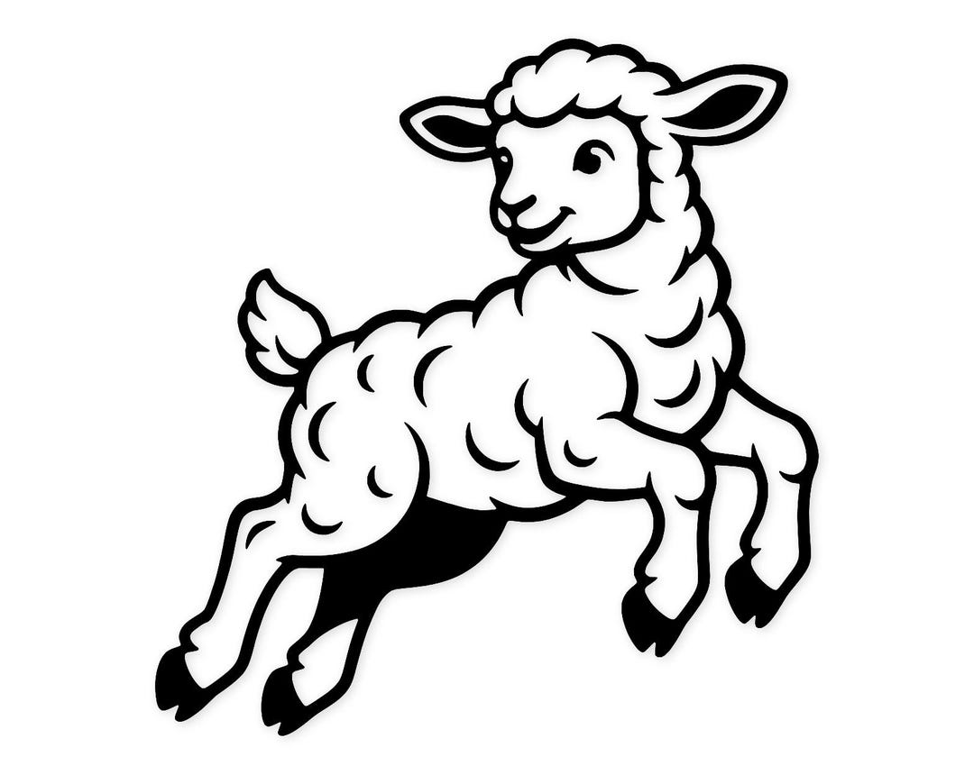 Playful Lamb Svg Png: Cut Ready Digital Design for Cricut Silhouette - Etsy