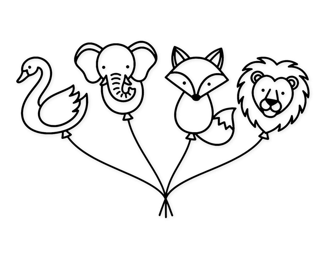 Animal Balloon SVG PNG: Party Decor Designs (digital Download) - Etsy