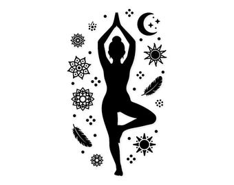Aerial Yoga Silhouette Digital Clip Art for Scrapbooking Card Making ...