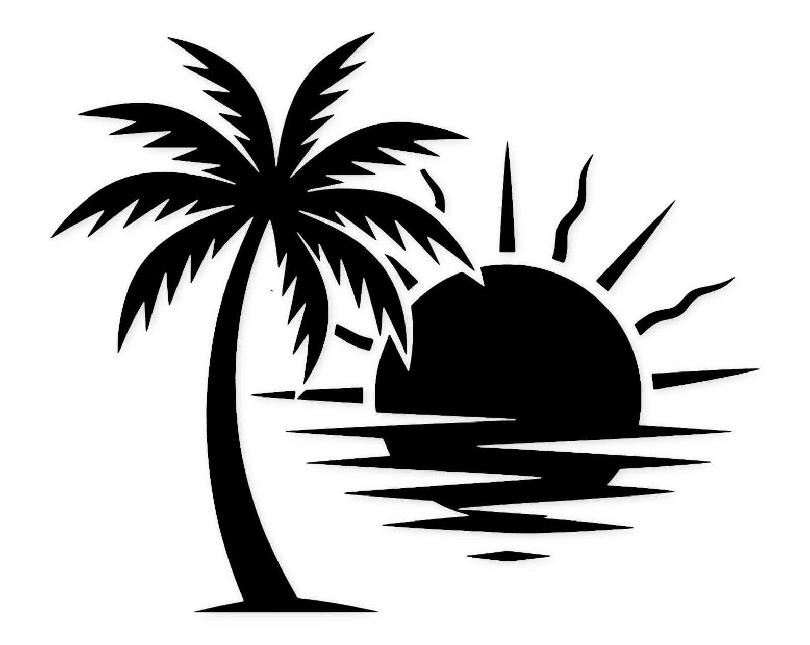 Tropical Sunset Scene Svg Png: Cut Ready Digital Design for Cricut ...